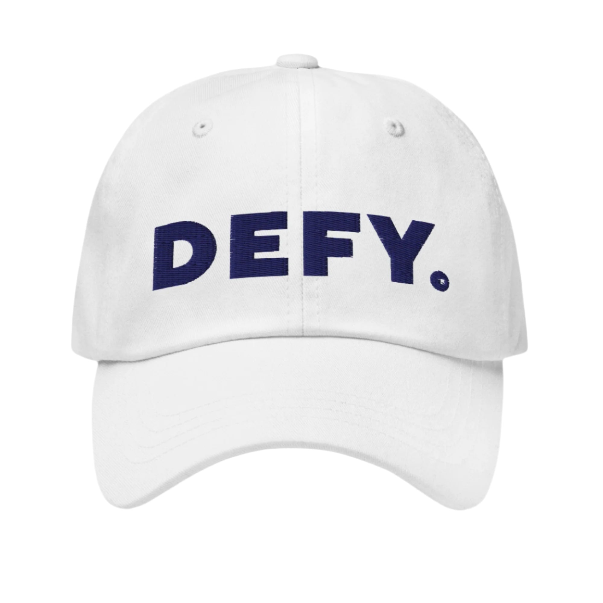 DEFY LOGO WHITE Dad hat – Growing Bolder